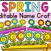 Spring Flower Editable Name Craft Preschool Printable Paper - Etsy