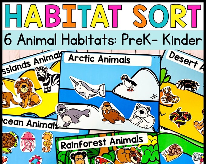 Animal Habitats Printable Sorting Activities - Etsy