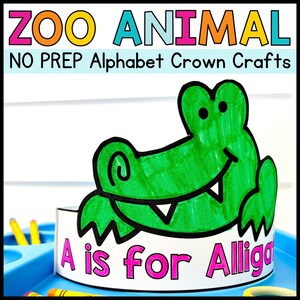 Zoo Animal Crafts for Kids Alphabet Crowns - Etsy