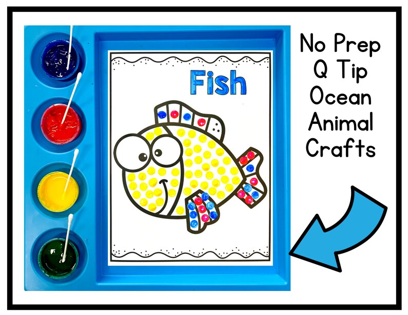 Q Tip Painting Fine Motor Activities Ocean Animals Kids Crafts - Etsy