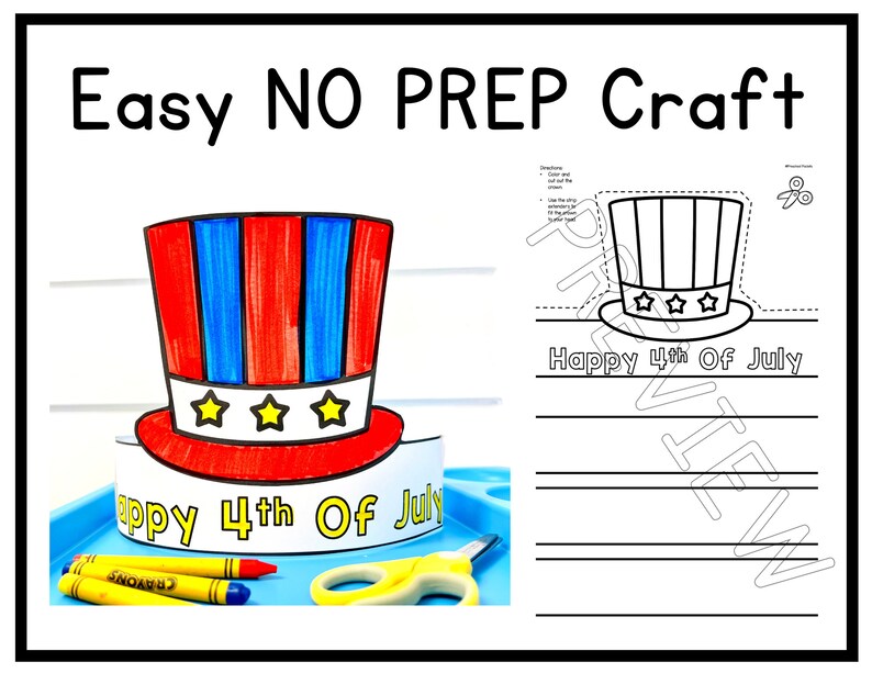 4th of July Crown Crafts No Prep Summer Crafts - Etsy