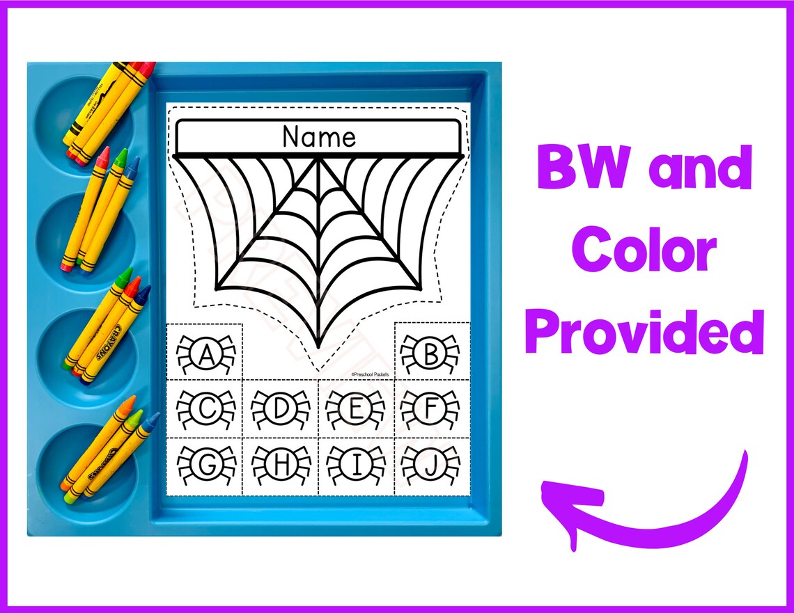 Halloween Name Craft Editable Spider Web Crafts for Kids - Etsy