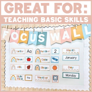 Boho Rainbow Classroom Decor Preschool Focus Wall - Etsy