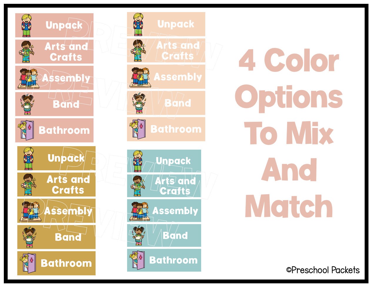 Boho Rainbow Classroom Daily Visual Schedule Editable - Etsy