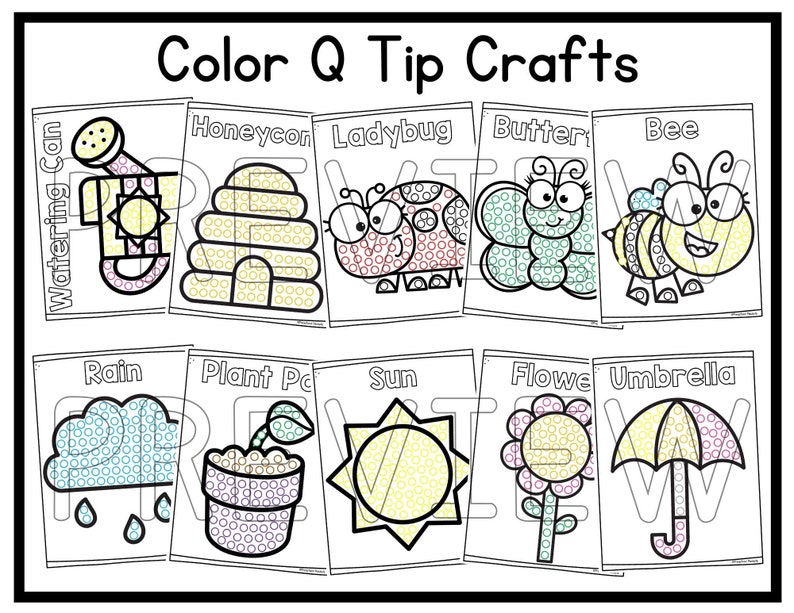 Spring Kids Crafts Q Tip Painting Fine Motor Activity - Etsy