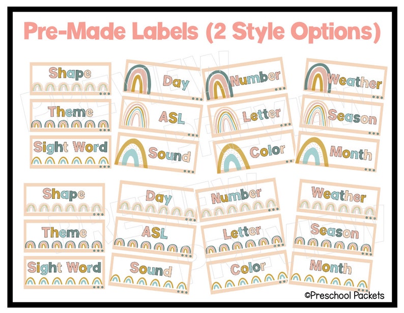 Boho Rainbow Classroom Decor Preschool Focus Wall - Etsy