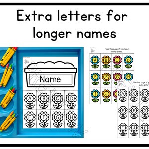 Spring Flower Editable Name Craft Preschool Printable Paper - Etsy