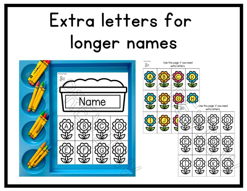 Spring Flower Editable Name Craft Preschool Printable Paper - Etsy