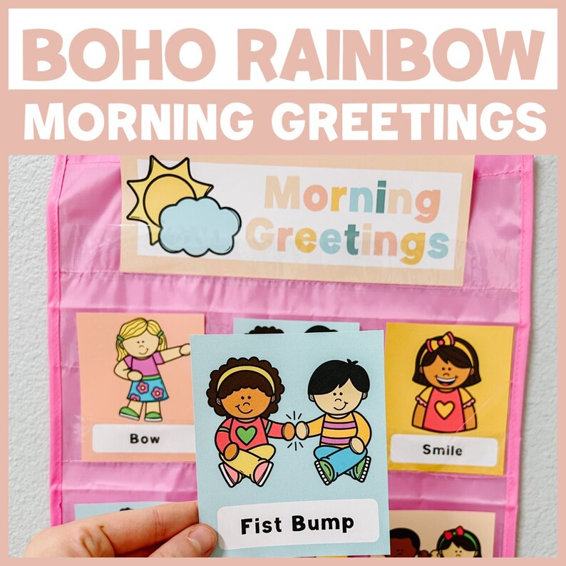 Morning Greetings Choices SEL Boho Rainbow Classroom - Etsy