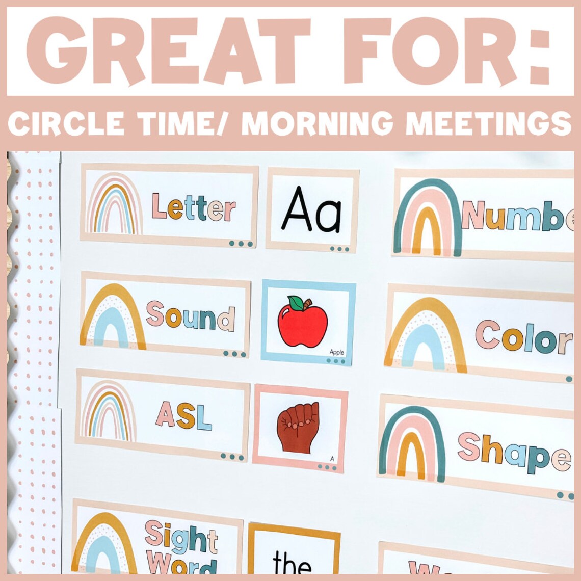 Boho Rainbow Classroom Decor Preschool Focus Wall - Etsy