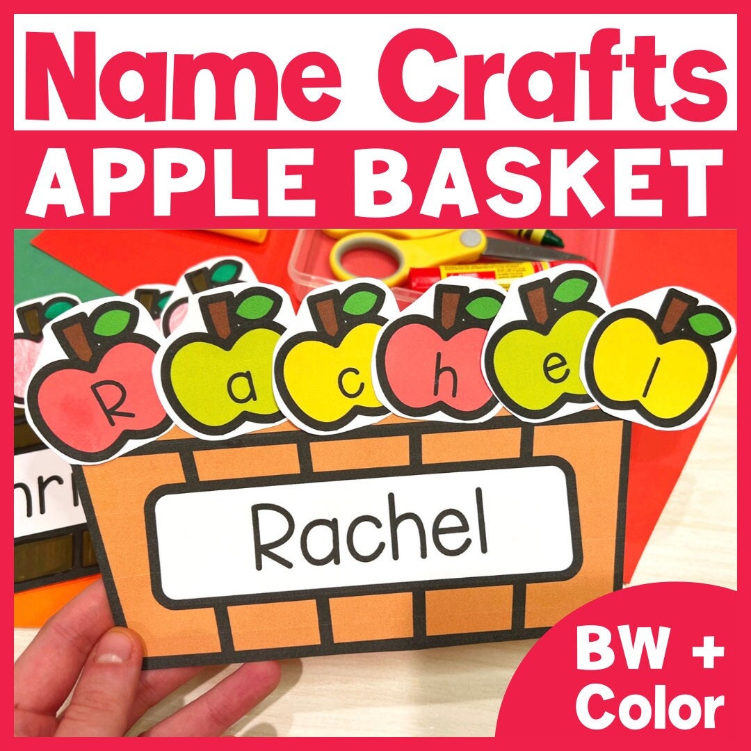 Fall Apple Basket Name Craft Editable Crafts for Kids - Etsy