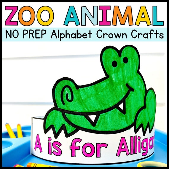 Zoo Animal Crafts for Kids Alphabet Crowns - Etsy