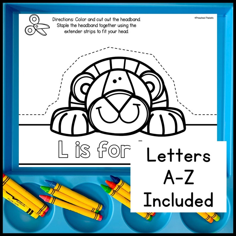 Zoo Animal Crafts for Kids Alphabet Crowns - Etsy