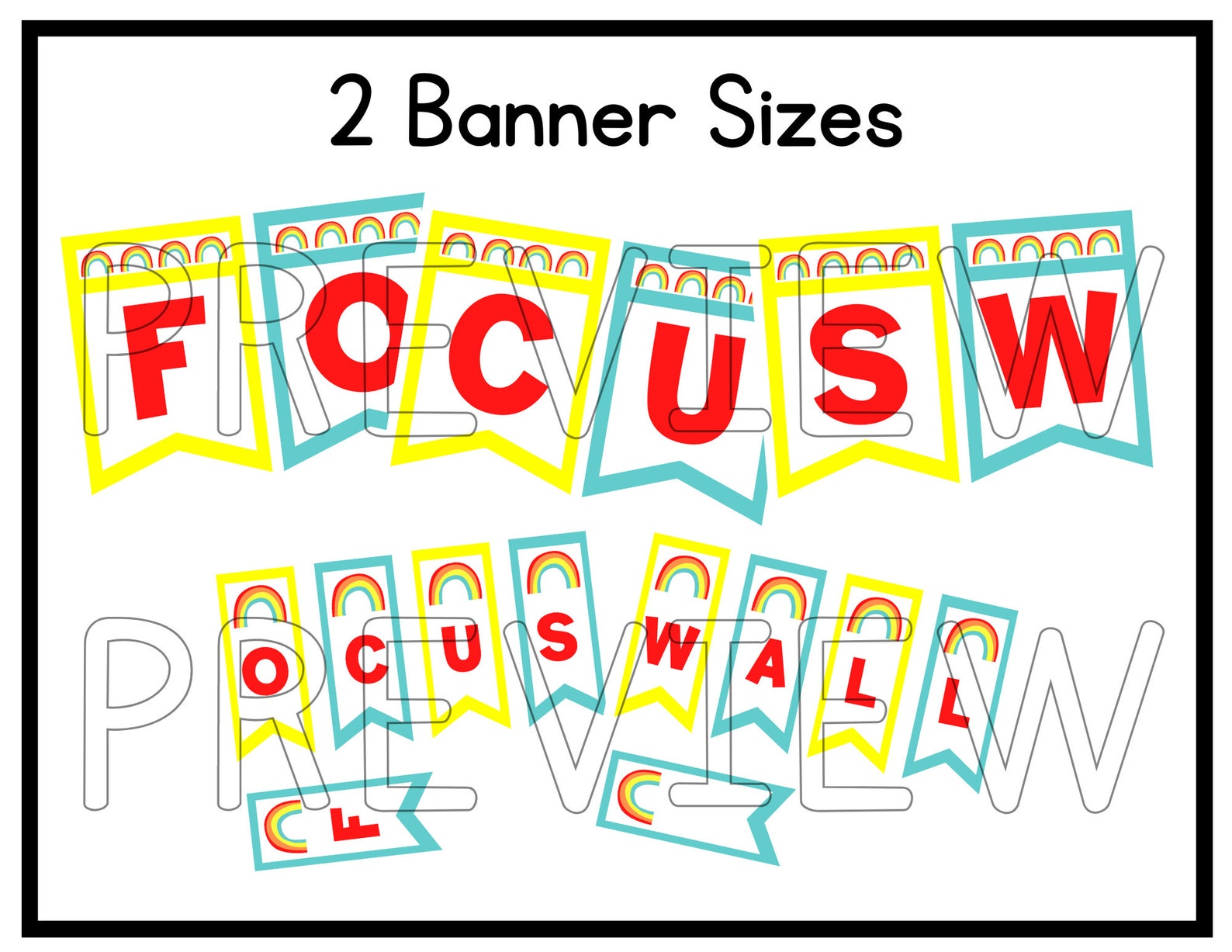 Bright and Colorful Rainbow Classroom Decor Preschool Focus - Etsy