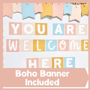 Welcome Boho Rainbow Back to School Bulletin Board - Etsy
