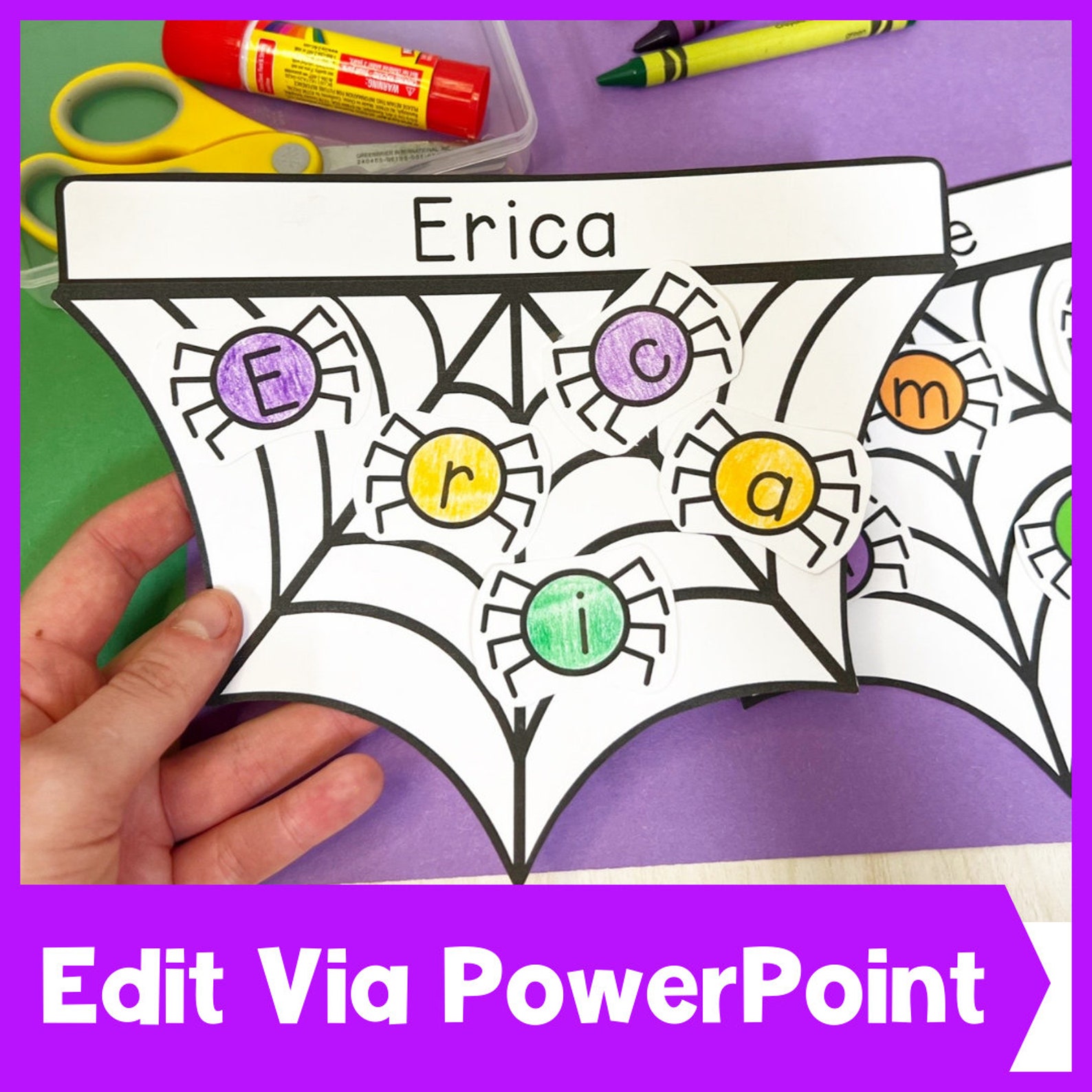 Halloween Name Craft Editable Spider Web Crafts for Kids - Etsy