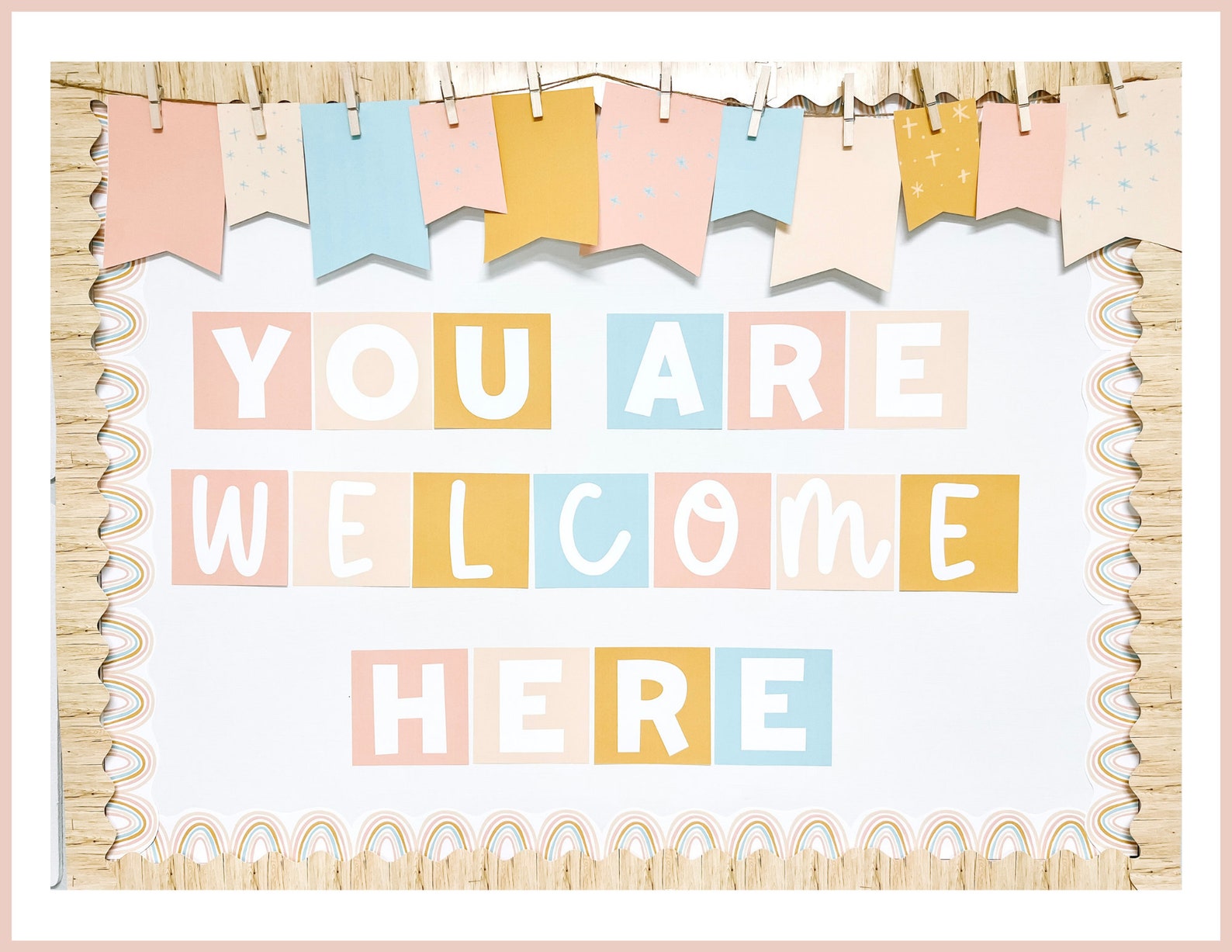 Welcome Boho Rainbow Back to School Bulletin Board - Etsy