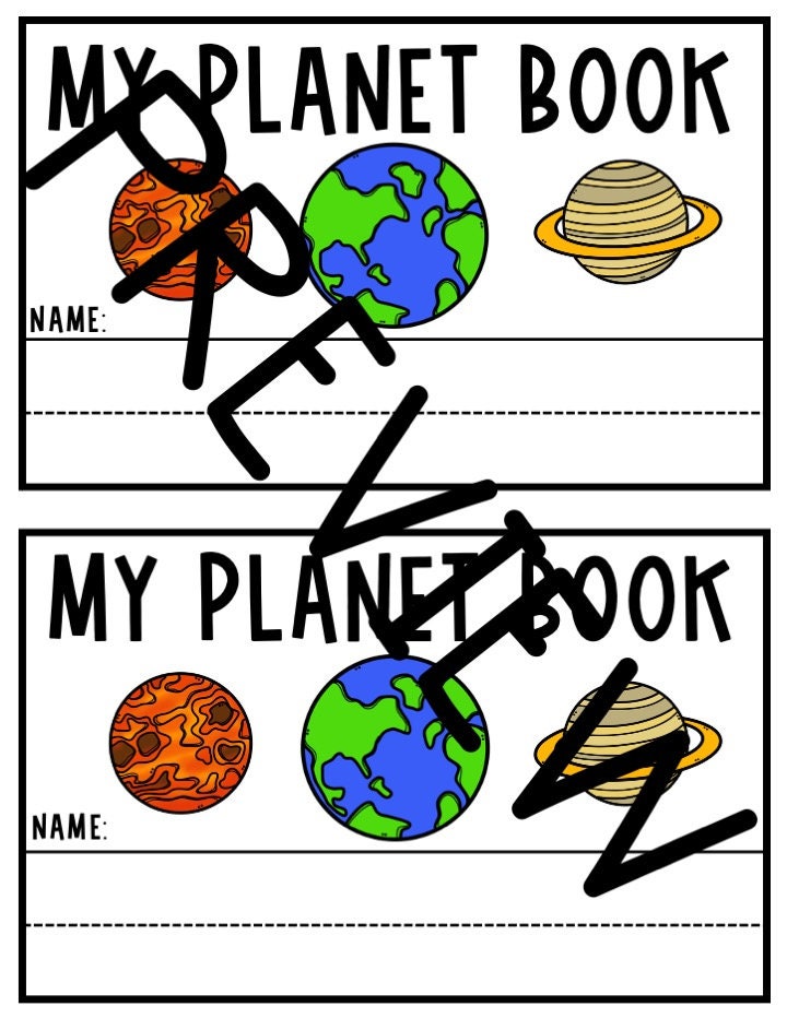 Space Mini Book Planet Printable Activities for Preschool and | Etsy