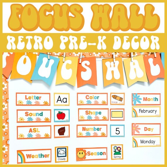 Retro Classroom Decor Preschool Focus Wall - Etsy