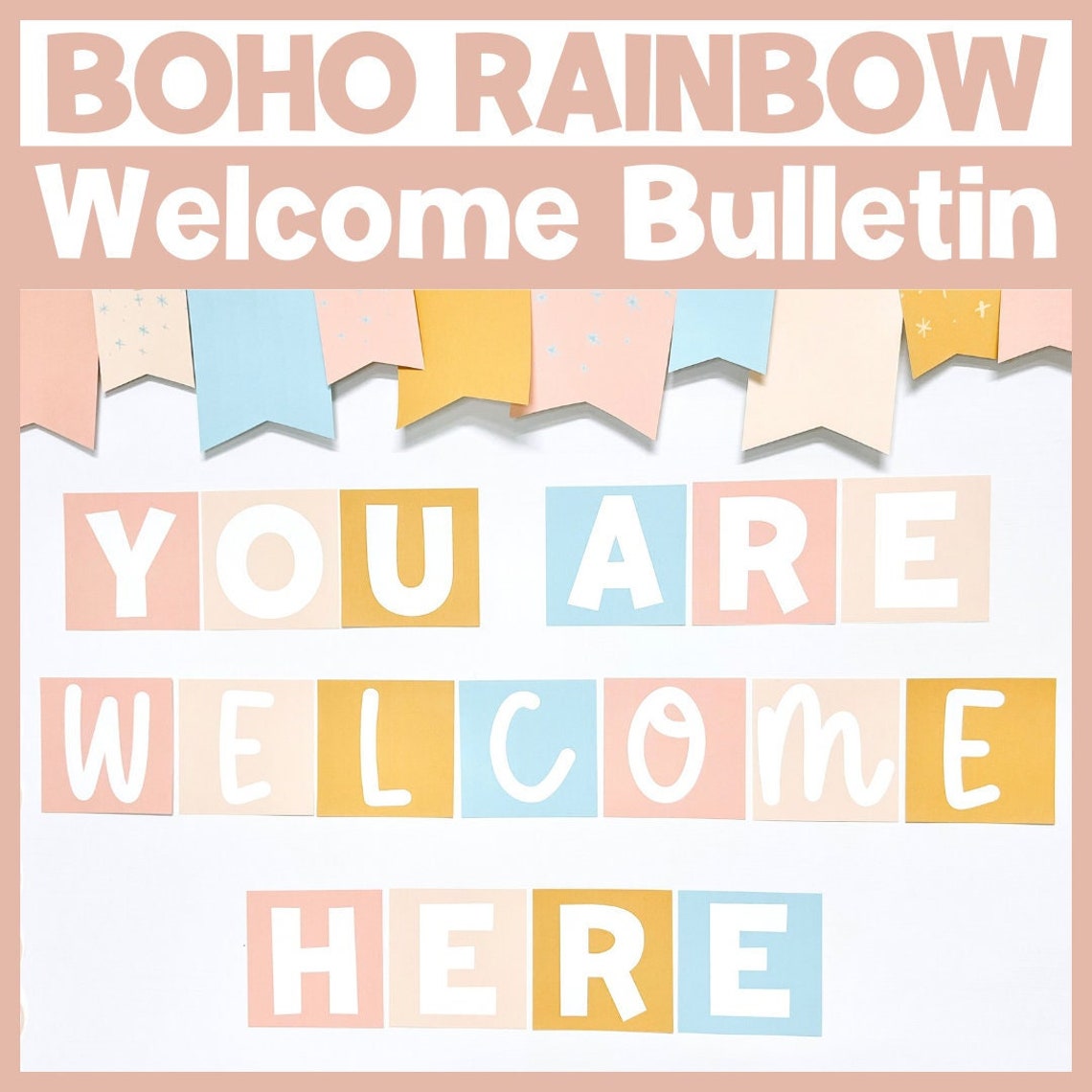 Welcome Boho Rainbow Back to School Bulletin Board - Etsy
