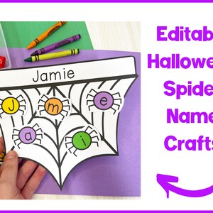 Halloween Name Craft Editable Spider Web Crafts for Kids - Etsy