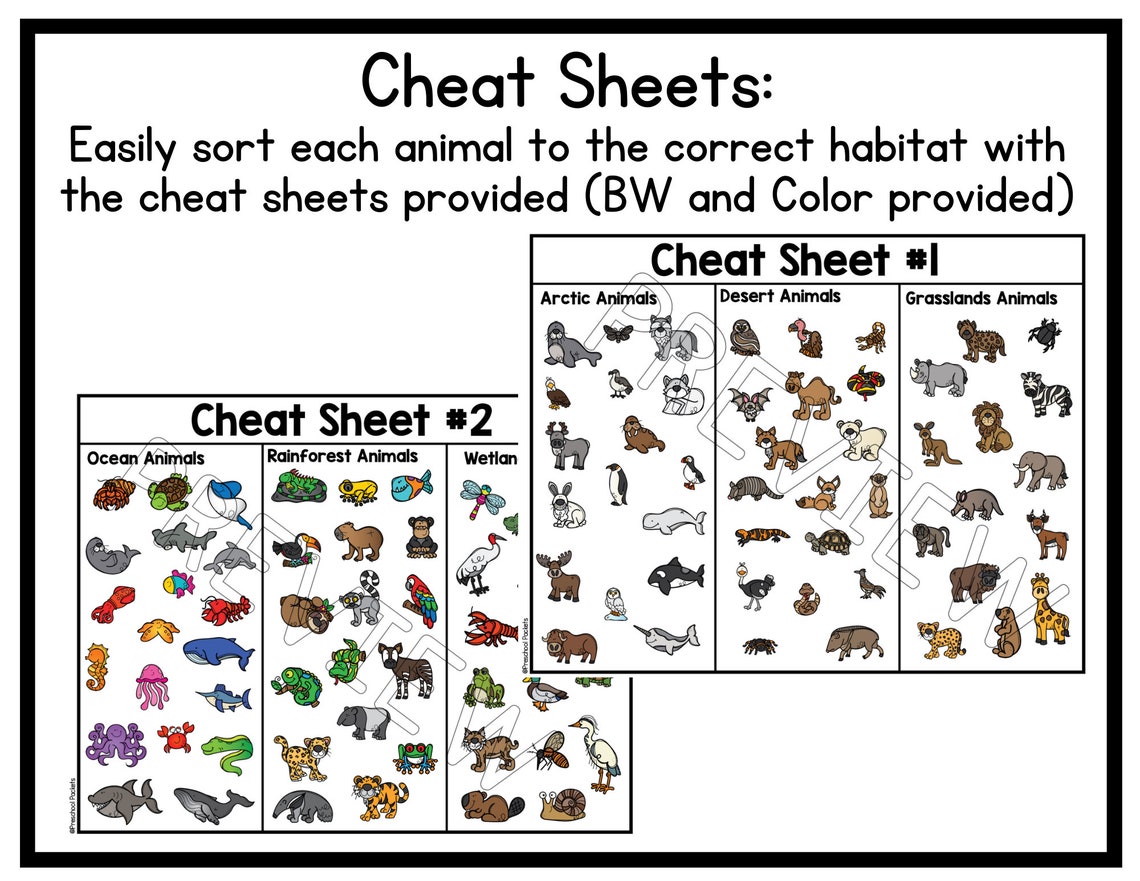 Animal Habitats Printable Sorting Activities | Etsy