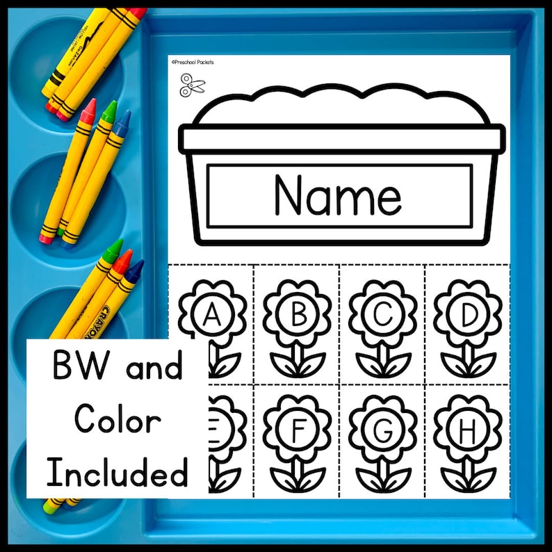 Spring Flower Editable Name Craft Preschool Printable Paper - Etsy