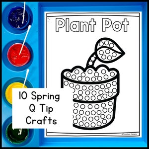 Spring Kids Crafts Q Tip Painting Fine Motor Activity - Etsy