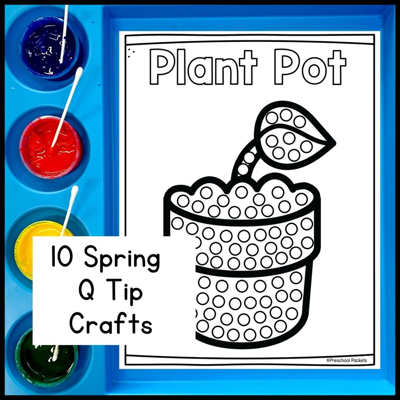 Spring Kids Crafts Q Tip Painting Fine Motor Activity - Etsy
