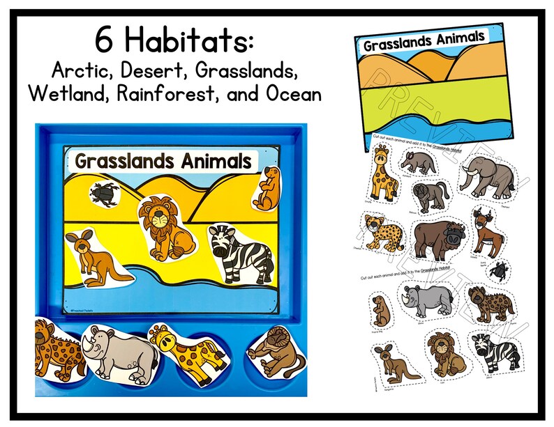Animal Habitats Printable Sorting Activities | Etsy
