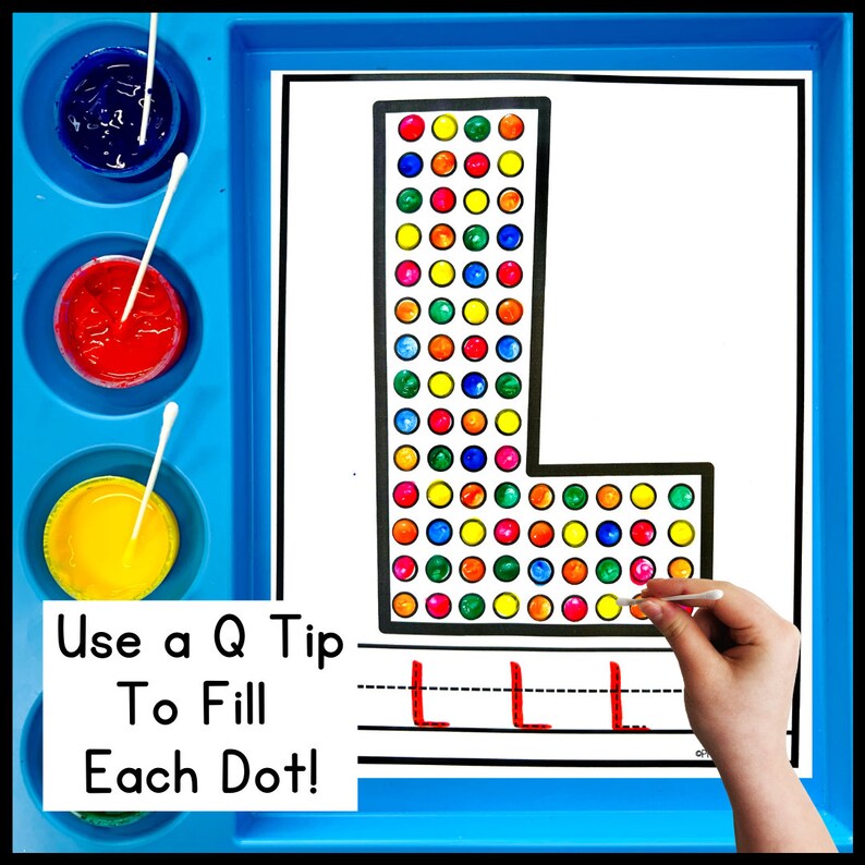Letter L Alphabet Crafts Q Tip Painting Fine Motor Skills - Etsy
