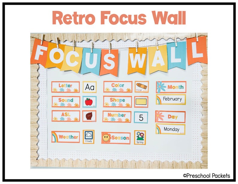 Retro Classroom Decor Preschool Focus Wall - Etsy