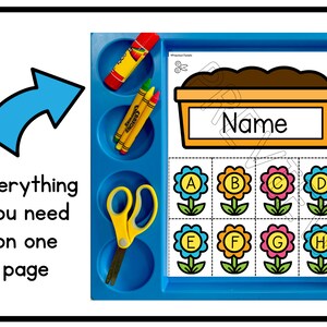 Spring Flower Editable Name Craft Preschool Printable Paper - Etsy