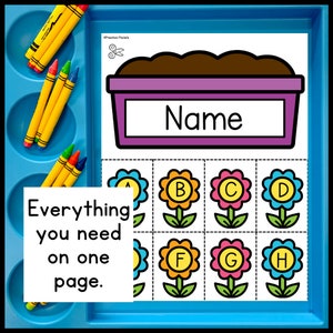 Spring Flower Editable Name Craft Preschool Printable Paper - Etsy