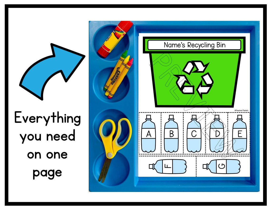 Earth Day Editable Name Craft Preschool Recycling Activity - Etsy