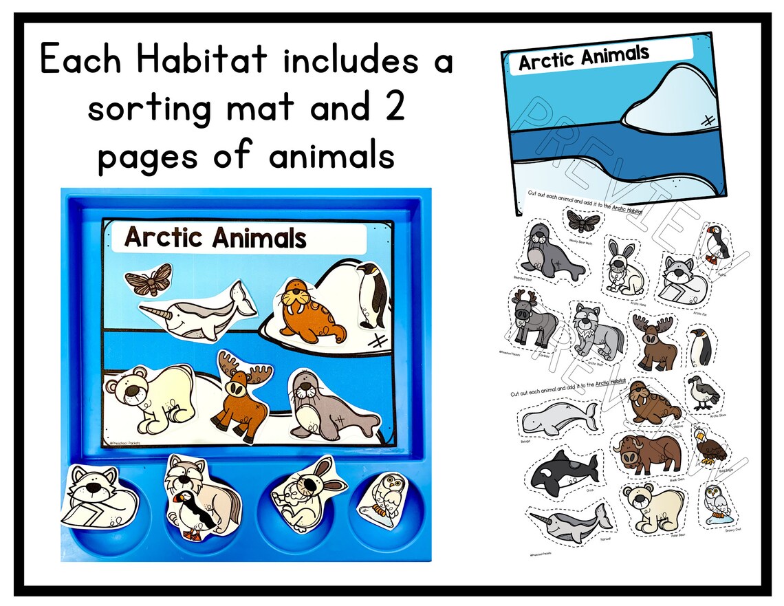 Animal Habitats Printable Sorting Activities | Etsy