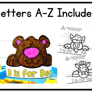 Zoo Animal Crafts for Kids Alphabet Crowns - Etsy