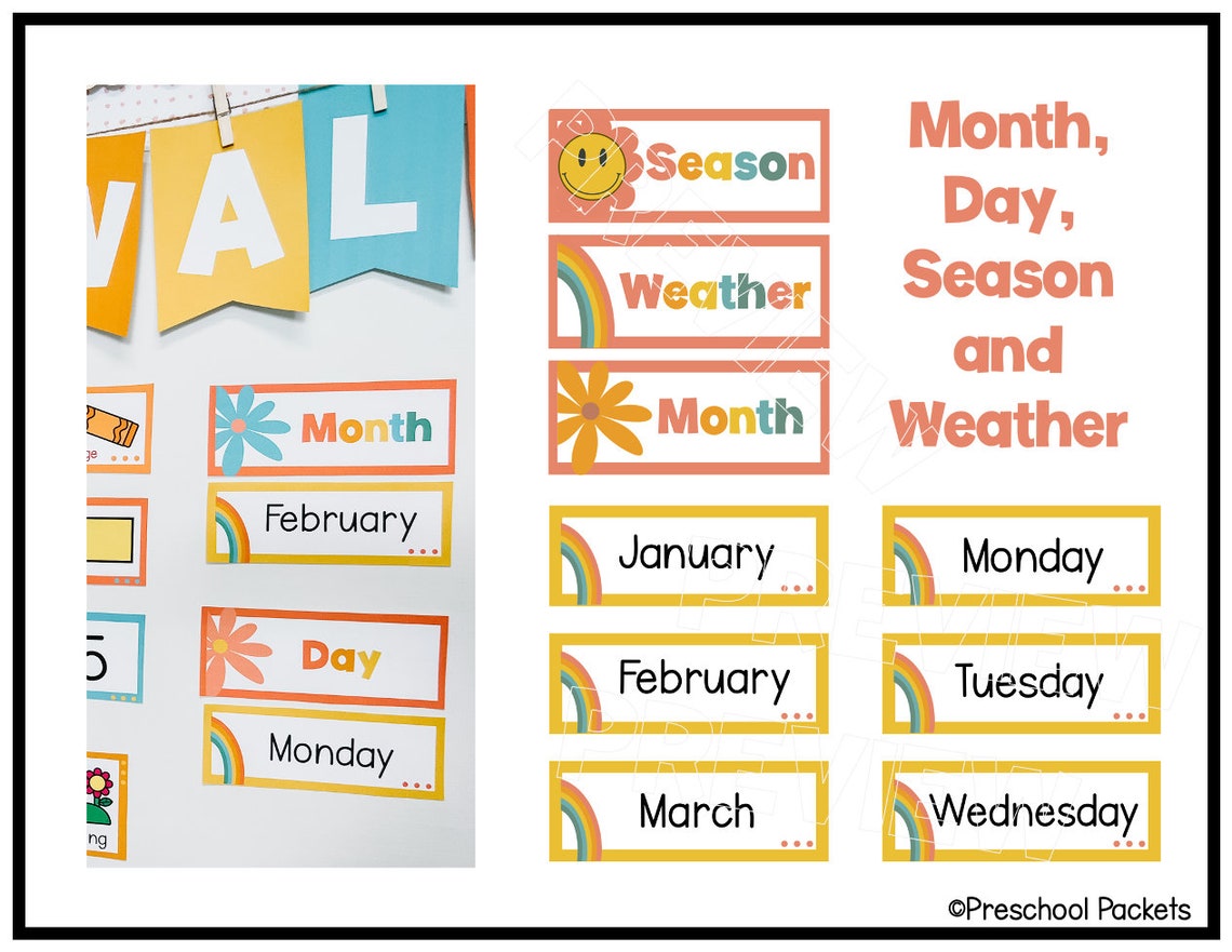 Retro Classroom Decor Preschool Focus Wall - Etsy