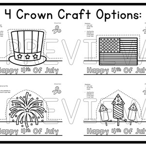 4th of July Crown Crafts No Prep Summer Crafts - Etsy