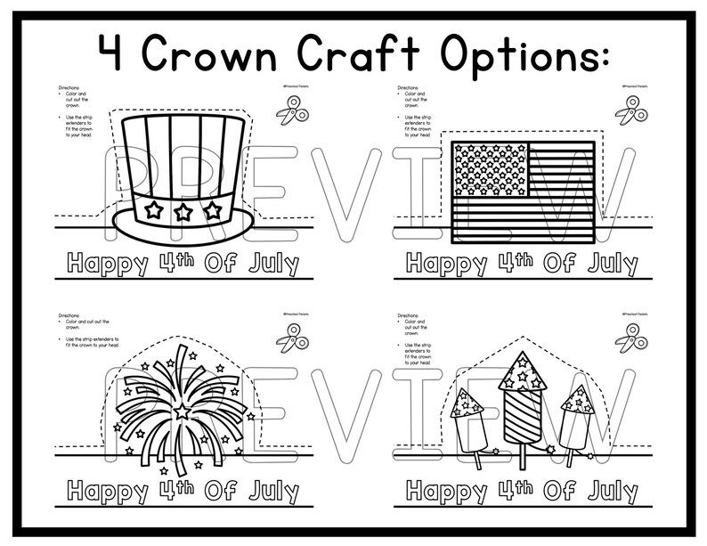 4th of July Crown Crafts No Prep Summer Crafts - Etsy