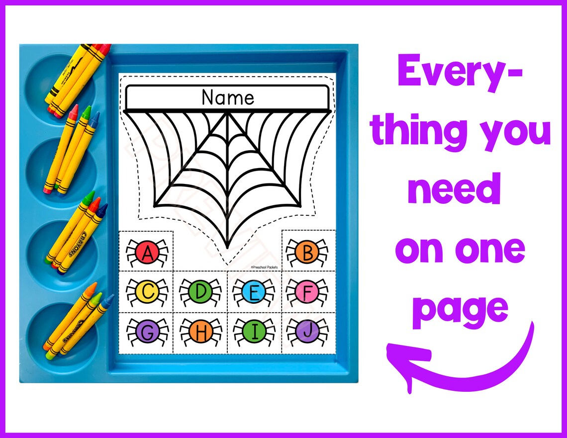 Halloween Name Craft Editable Spider Web Crafts for Kids - Etsy