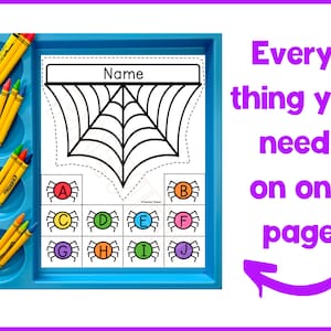 Halloween Name Craft Editable Spider Web Crafts for Kids - Etsy