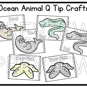 Q Tip Painting Fine Motor Activities Ocean Animals Kids Crafts - Etsy