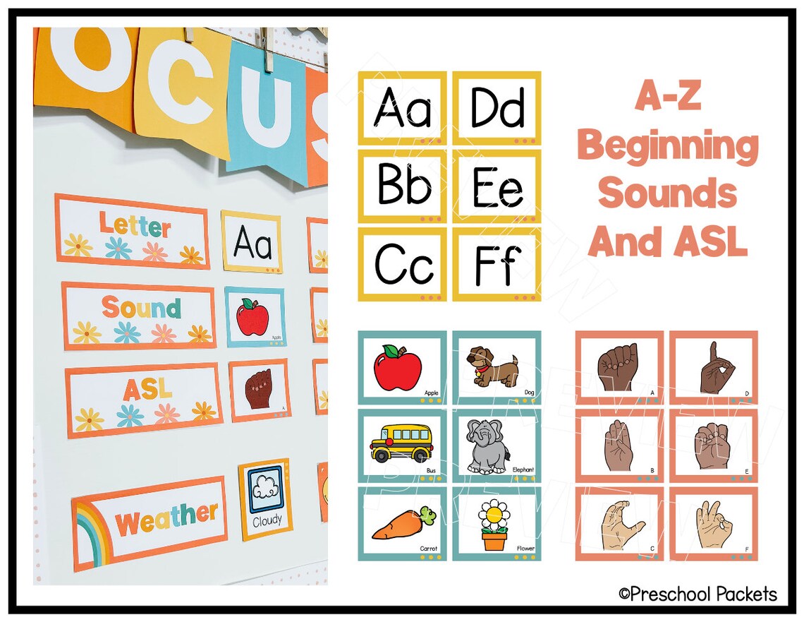 Retro Classroom Decor Preschool Focus Wall - Etsy