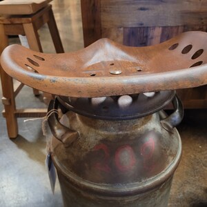 Authentic Amish Milk Can Bar Stool With Tractor Seat and Reclaimed Barn ...