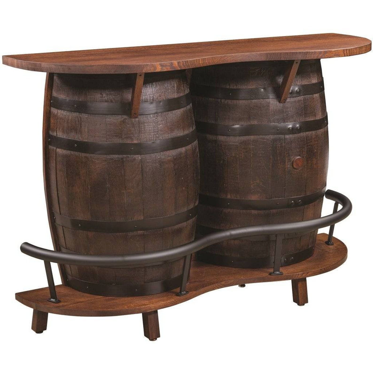 Hand Built Whiskey Barrel Bar, White Oak Top, Kentucky Bourbon Barrel ...
