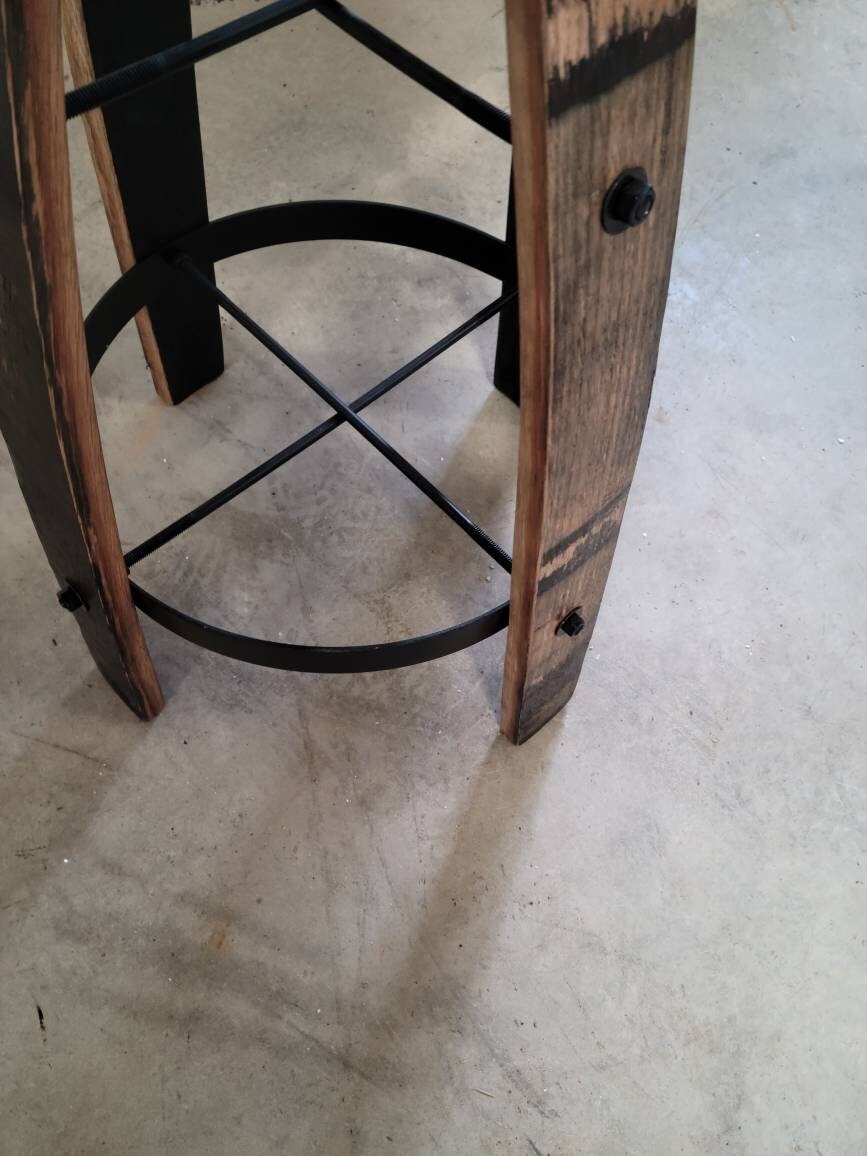 Whiskey Barrel Stave Bar Stools With Cushioned Swivel Seats - Etsy
