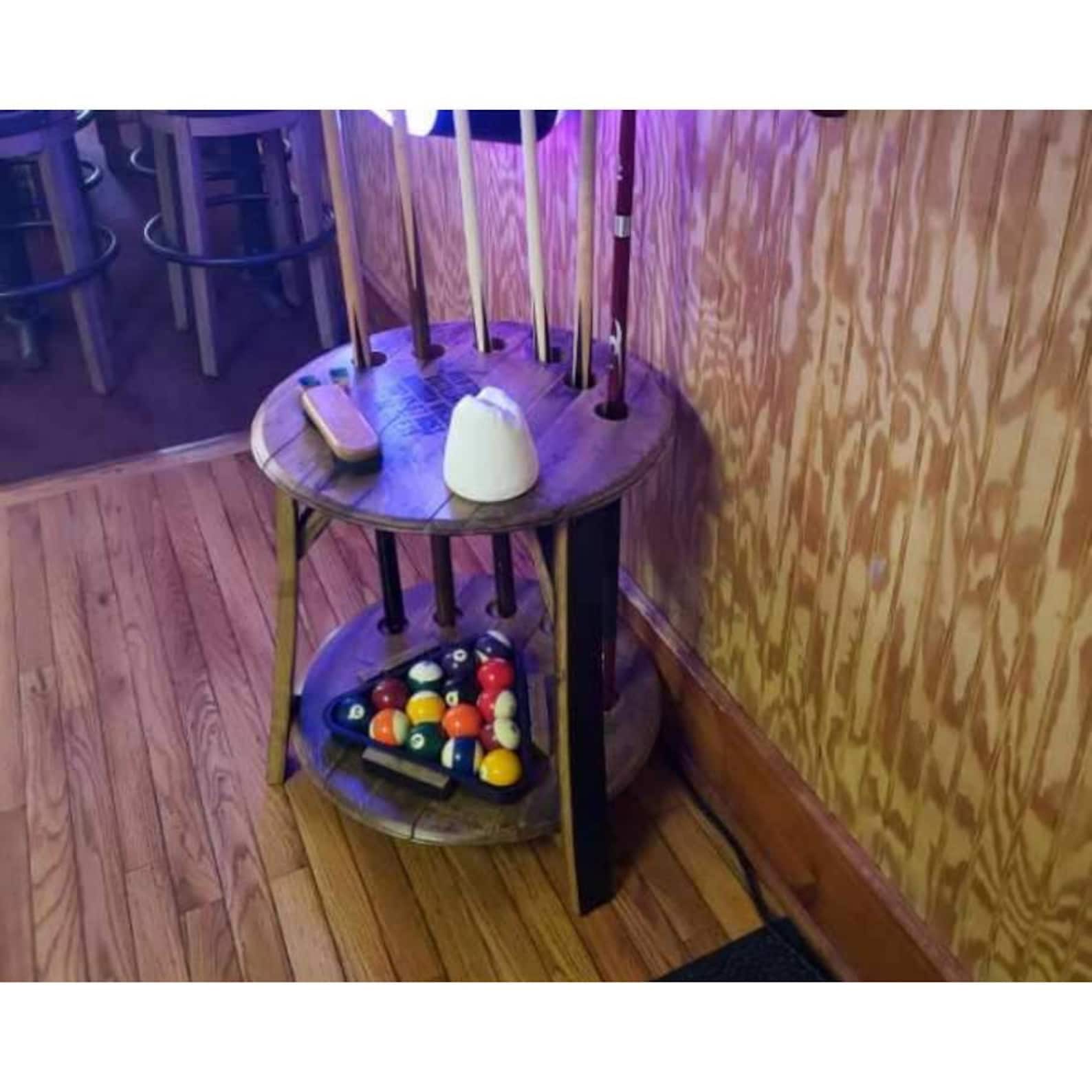Whiskey Barrel Stave Pool Cue Rack Made With Authentic Barrel - Etsy
