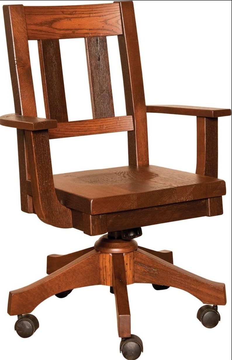 Hand-built Reclaimed Barnwood Lumber Desk Chair, Provincial Stain - Etsy