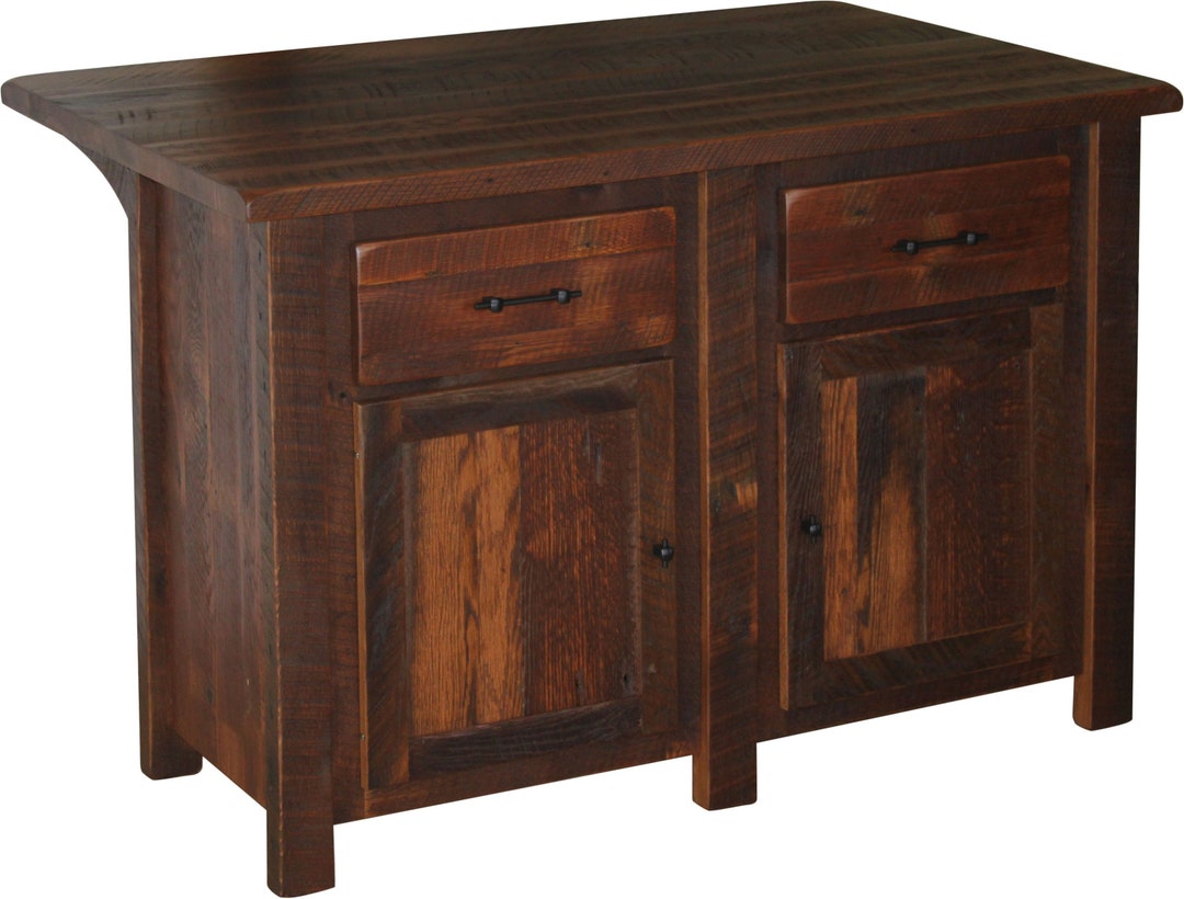 Reclaimed Barn Wood Island, Dark Stain, Free Shipping - Made in the USA ...